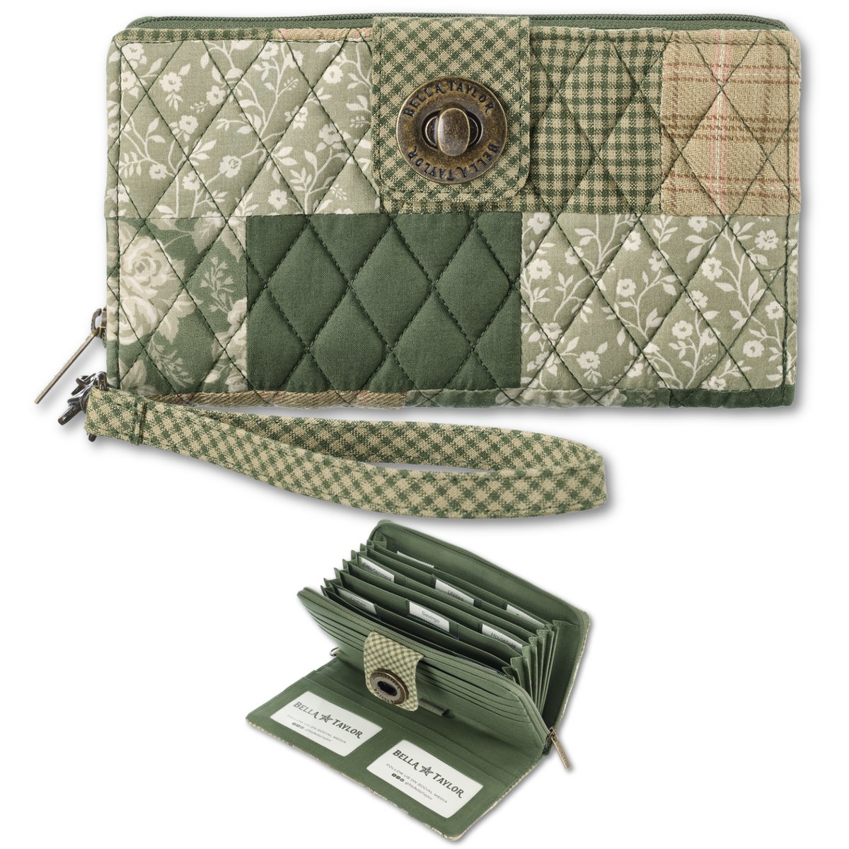 Heirloom Rose Patchwork RFID Cash System Wallet – Bella Taylor