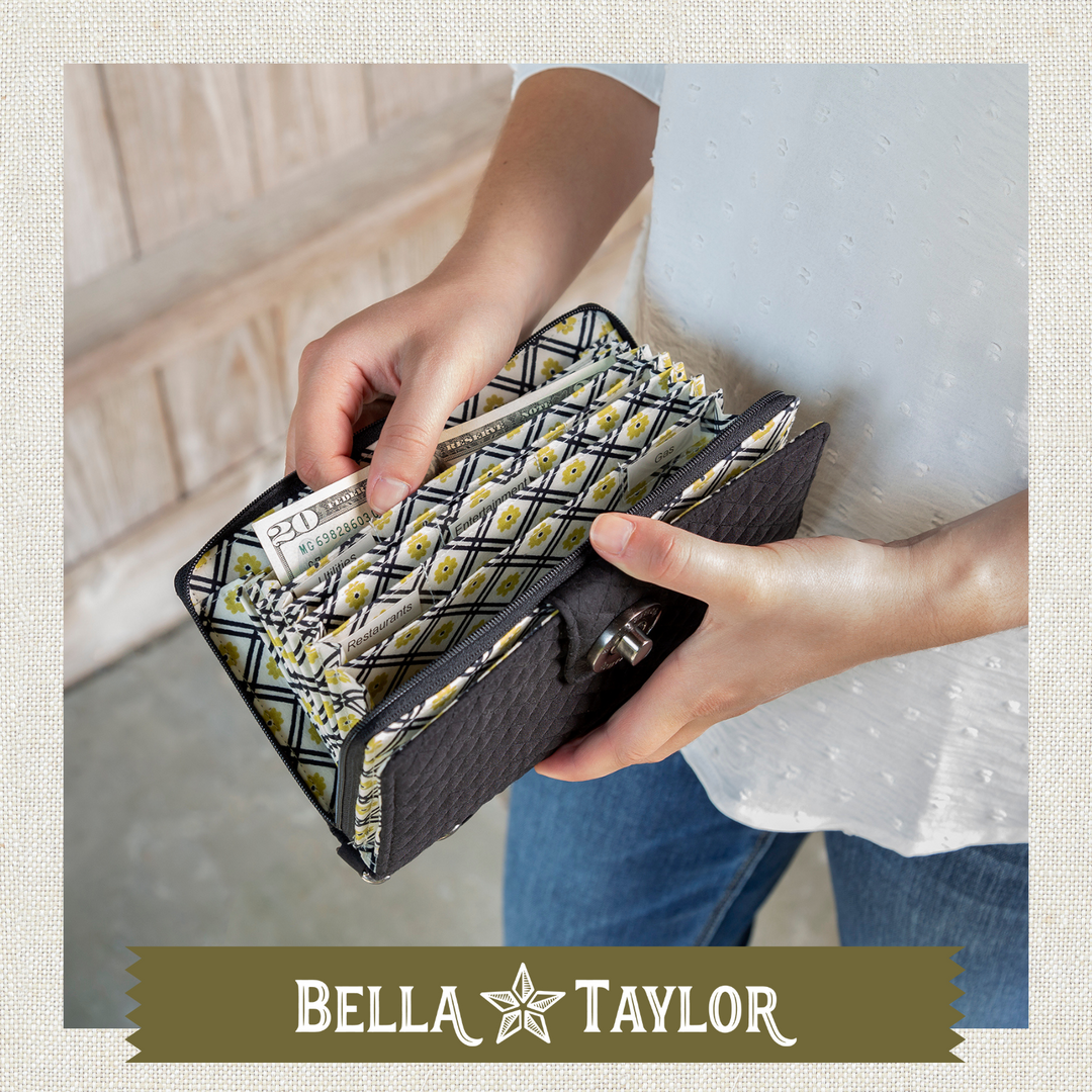 Solid Black RFID Cash System Wallet – Bella Taylor