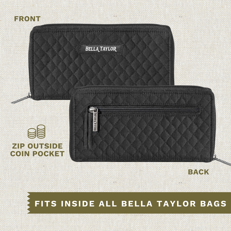 Solid Black RFID Slim Card Wallet – Bella Taylor